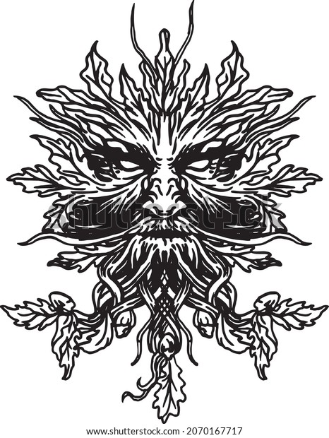 Bearded Tree King Ents Green Man Stock Vector (Royalty Free) 2070167717 ...