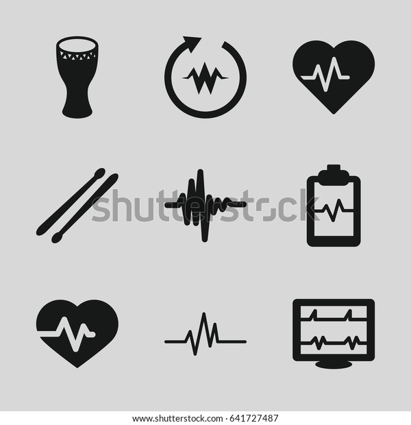 Beat Icons Set Set 9 Beat Stock Vector (Royalty Free) 641727487