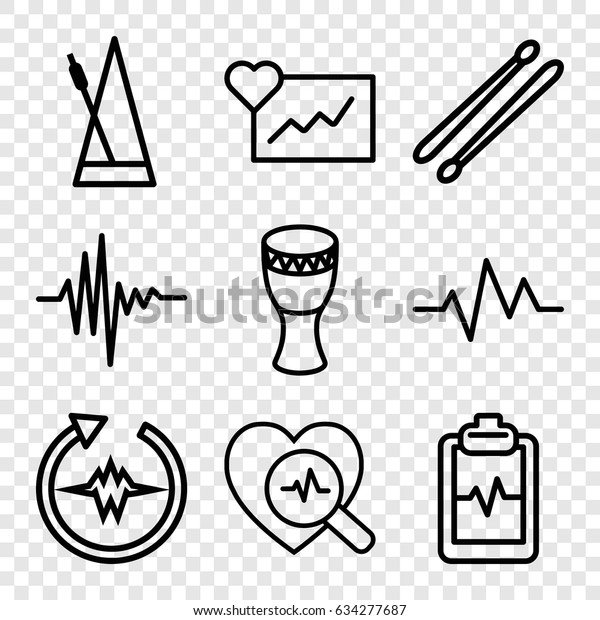 Beat Icons Set Set 9 Beat Stock Vector (Royalty Free) 634277687