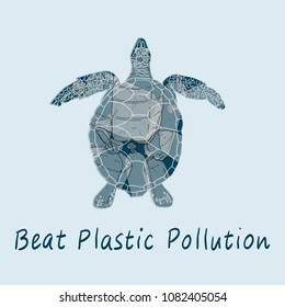 Beat Plastic Pollution Vector Illustration World: เวกเตอร์สต็อก (ปลอด ...