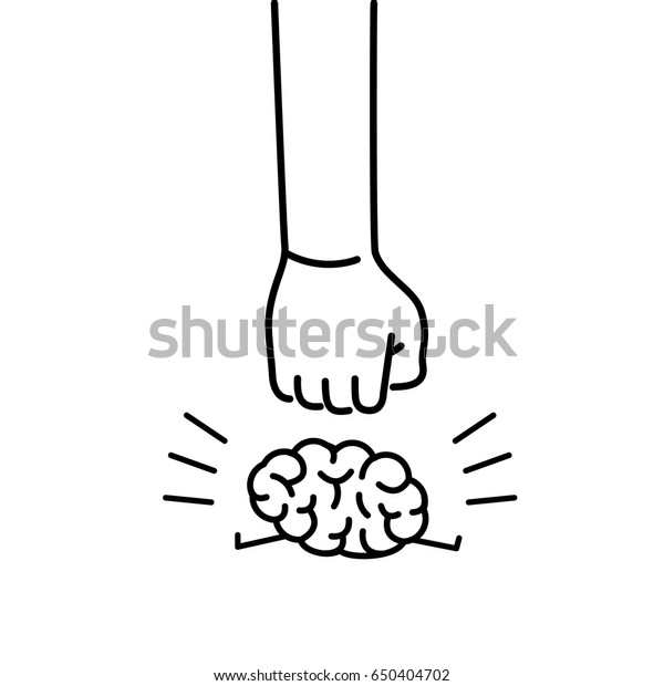 Beating Brain Fist Vector Concept Illustration Stock Vector (Royalty ...