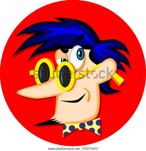 Beatnik Cartoon Character Stock Vector (Royalty Free) 92075651