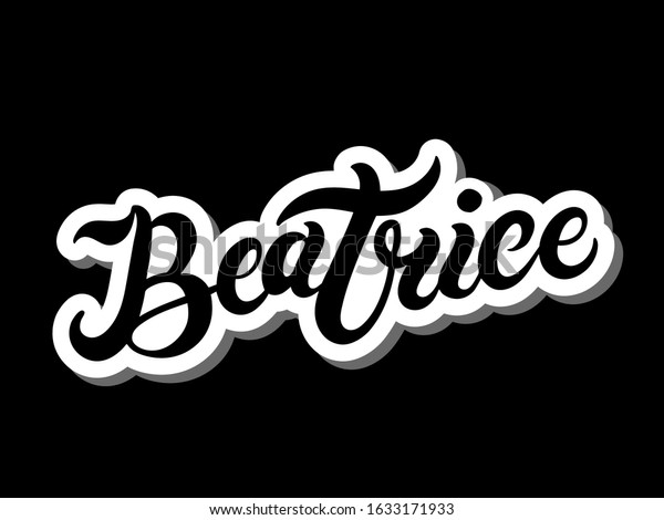 Beatrice Womans Name Hand Drawn Lettering Stock Vector (Royalty Free ...