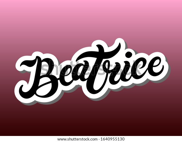 Beatrice Womans Name Hand Drawn Lettering Stock Vector (Royalty Free ...