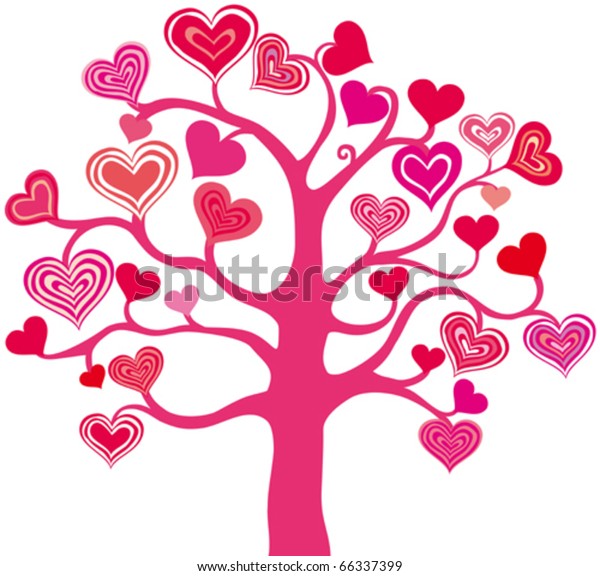 Beautiful Abstract Heart Tree On White Stock Vector (Royalty Free) 66337399