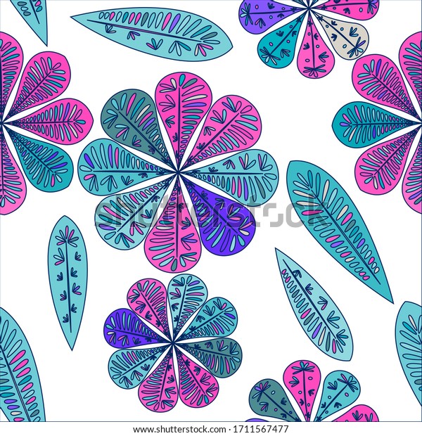 Beautiful Abstract Seamless Pattern Seamless Floral Stock Vector ...