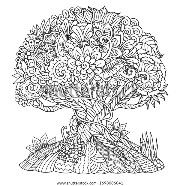 Beautiful Abstract Tree Design Element Adult Stock Vector (Royalty Free ...