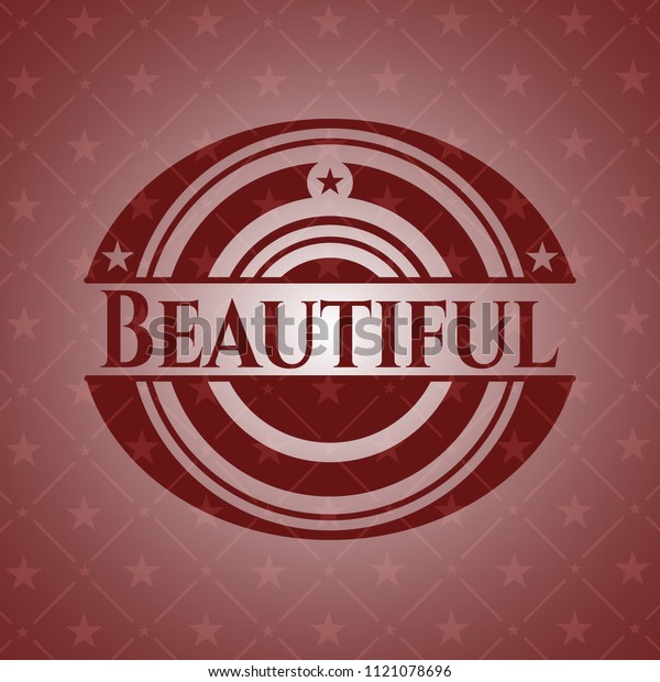 Beautiful Badge Red Background Stock Vector (Royalty Free) 1121078696 ...