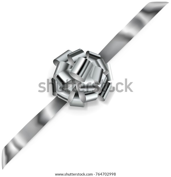 Beautiful Big Corner Bow Made Silver Stock Vector (Royalty Free ...