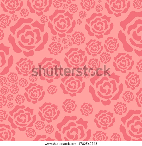 Beautiful Big Small Pink Rose Pattern Stock Vector (Royalty Free ...