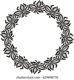 Beautiful Black Floral Frame Vector Illustration Stock Vector (Royalty ...