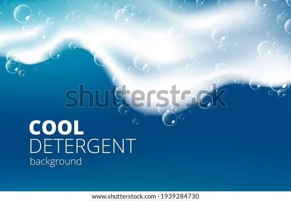 Beautiful Blue Background Realistic Soap Foam Stock Vector (Royalty ...