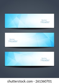 Beautiful Blue Colorvector Header Designs Stock Vector (Royalty Free ...