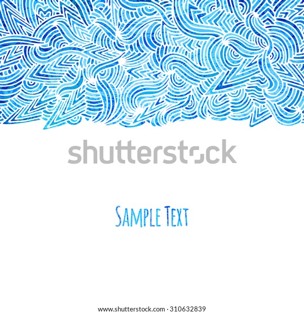 Beautiful Blue Doodle Background Vector Illustration Stock Vector ...