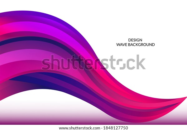 Beautiful Blue Pink Wave Background Wallpaper Stock Vector (Royalty ...