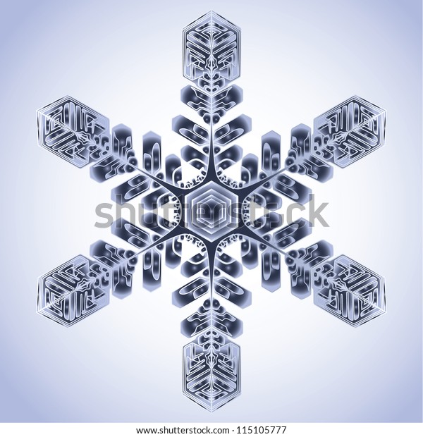 Beautiful Blue Snowflake Stock Vector (Royalty Free) 115105777