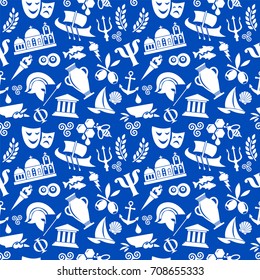Beautiful Bluewhite Greek Pattern Vector: wektor stockowy (bez tantiem ...