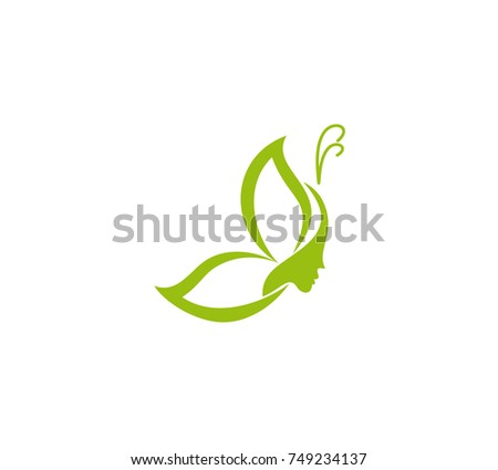Beautiful Butterfly Face Logo Template Vector Stock Vector (Royalty ...