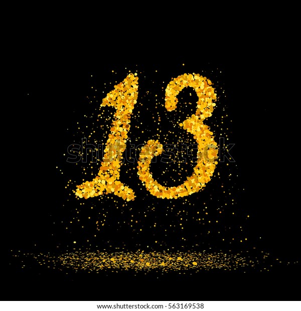 Beautiful Card Number 13 Made Little Stock Vector (Royalty Free ...
