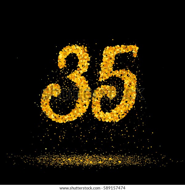 Beautiful Card Number 35 Made Little Stock Vector (Royalty Free) 589157474