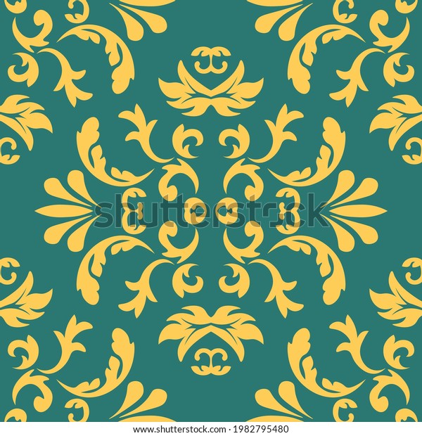Beautiful Cartoon Illustration Damask Pattern Vector Stock Vector ...