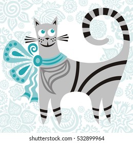 Beautiful Cat Vector Illustration Stock Vector (Royalty Free) 532899964 ...