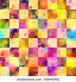 Beautiful Checkerboard Pattern Watercolor Effect Motley Stock Vector ...