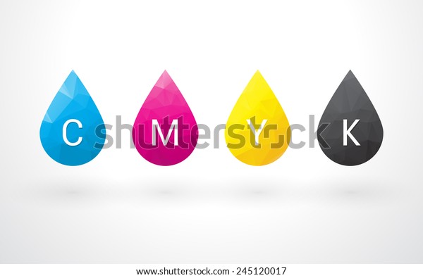 Beautiful Color Cmyk Drops Triangle Label: เวกเตอร์สต็อก (ปลอดค่า ...