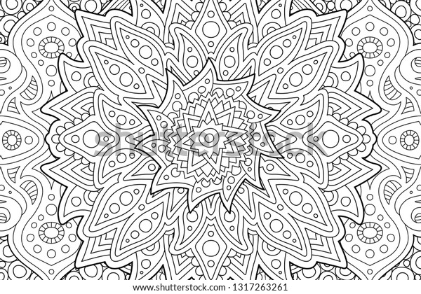 Beautiful Coloring Book Page Decorative Monochrome Stock Vector ...