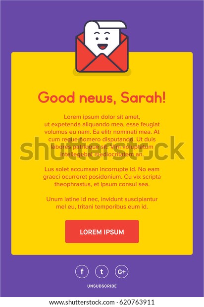 Beautiful Colourful Emailer Template Design Newsletter Stock Vector ...