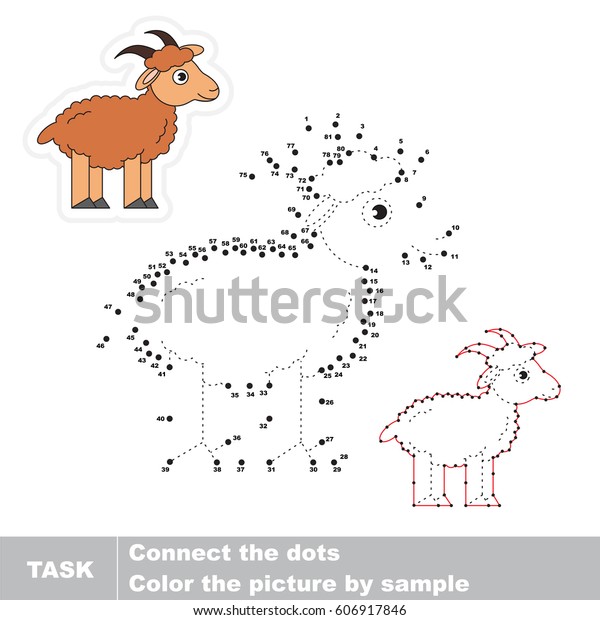 Beautiful Cute Goat Dot Dot Educational Stock Vector (Royalty Free ...