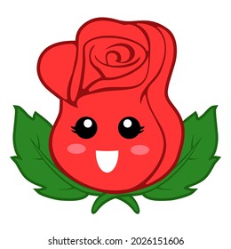 Beautiful Cute Red Rose Vector Style Stock Vector (Royalty Free ...