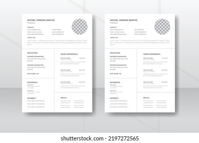 Beautiful Cv Resume Template Elegant Stylish Stock Vector (Royalty Free ...