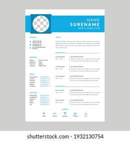 Beautiful Cv Resume Template Layout Stock Vector (Royalty Free) 1932130754