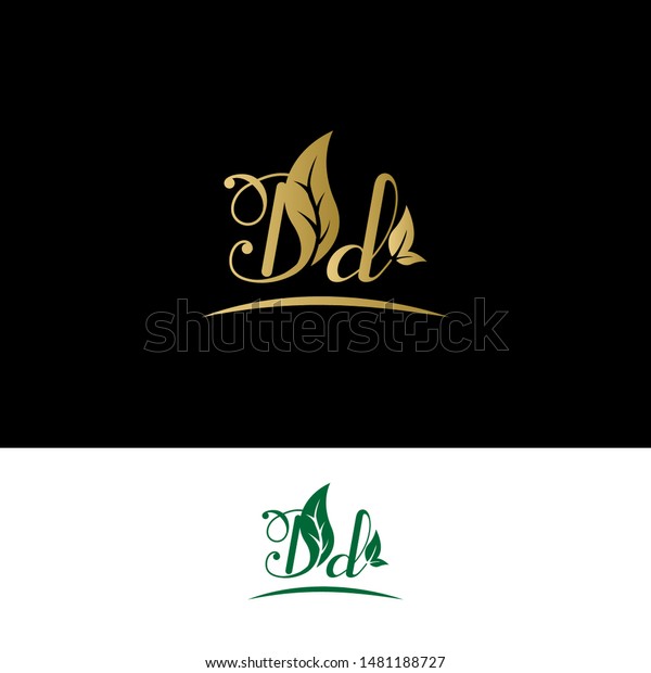 Beautiful D D Letters Leaf Handwriting Stock Vector (Royalty Free ...