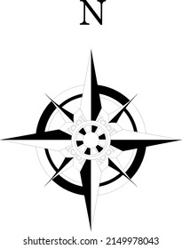 Beautiful Design Compass Showing Cardinal Directions Stock Vector ...