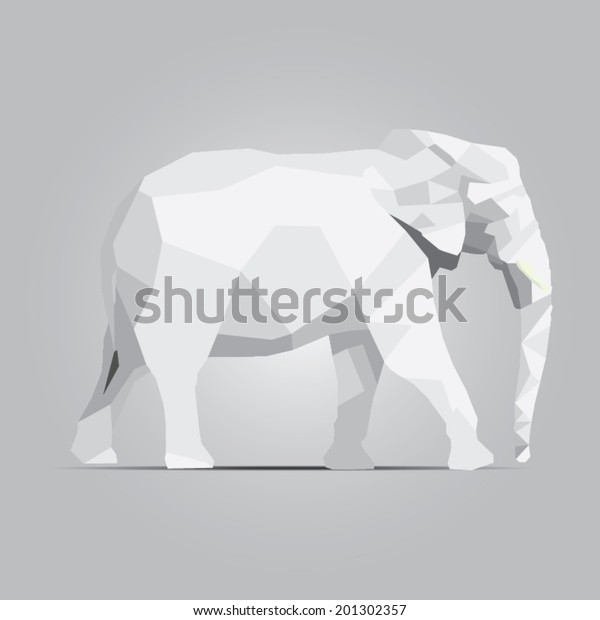 Beautiful Elephant Abstract Geometric Polygon Vector Stock Vector ...