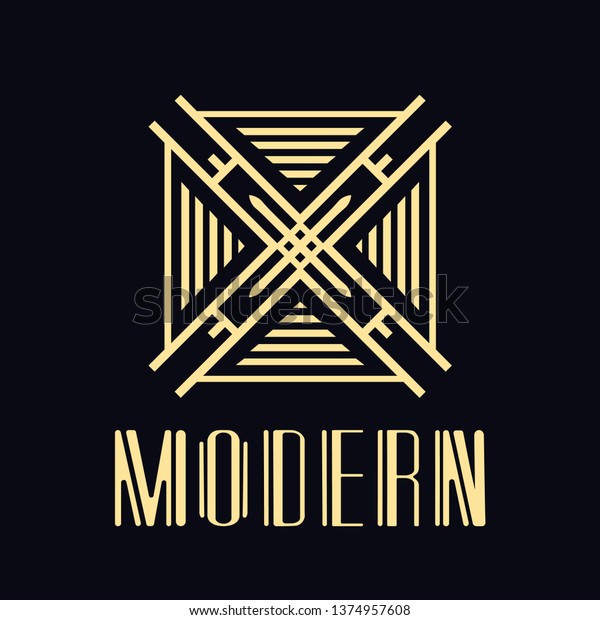 Beautiful Emblem Badge Template Logo Modern Stock Vector (Royalty Free ...