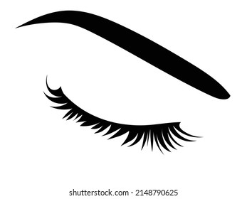 Beautiful Eye Closed Logo Vector Illustration Stock Vector (Royalty ...