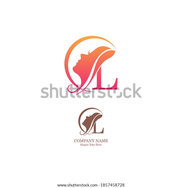Beautiful Face Logo Letter L Icon Stock Vector (Royalty Free) 1857458728
