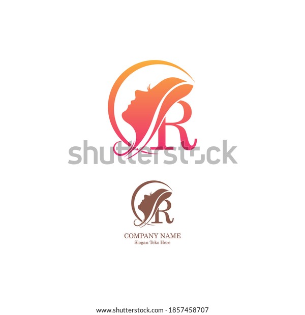 Beautiful Face Logo Letter R Icon Stock Vector (Royalty Free ...