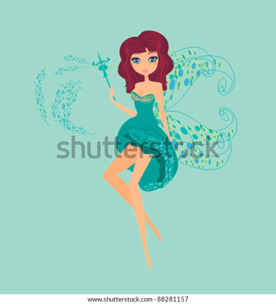 Beautiful Fairy Vector Graphic Stock Vector (Royalty Free) 88281157