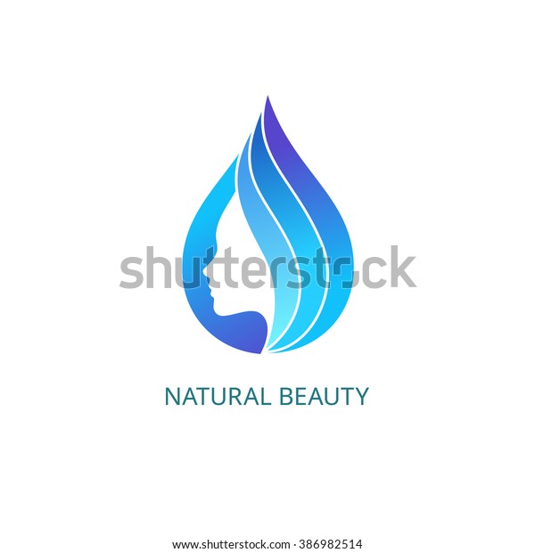 Beautiful Female Face Drop Waves Vector Stock Vector (Royalty Free ...