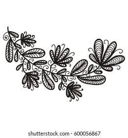 Beautiful Floral Branch Vector Illustration Stock Vector (Royalty Free ...