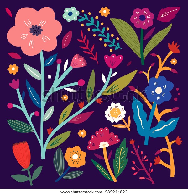 Beautiful Floral Design Stock Vector (Royalty Free) 585944822