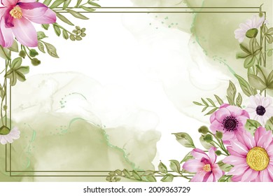 Beautiful Floral Frame Background Soft Flowers Stock Vector (Royalty ...