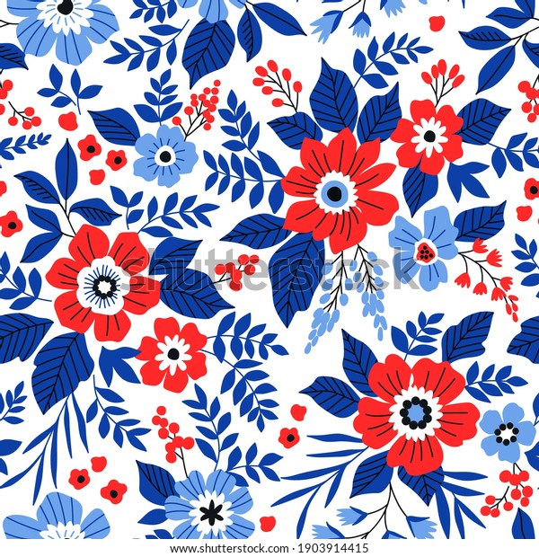 Beautiful Floral Pattern Small Abstract Flowers Stock Vector (Royalty ...
