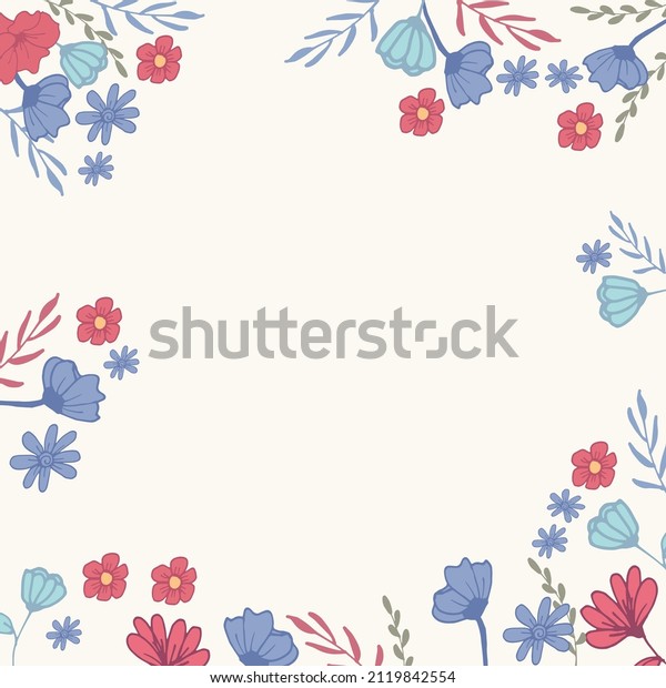 Beautiful Flower Frame Border Blooming Flower Stock Vector (Royalty ...