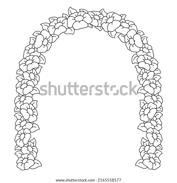 Beautiful Flower Frame Coloring Page Design Stock Vector (Royalty Free ...