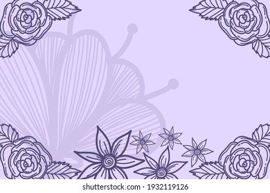 Beautiful Flower Line Background Vector Design Stock Vector (Royalty ...